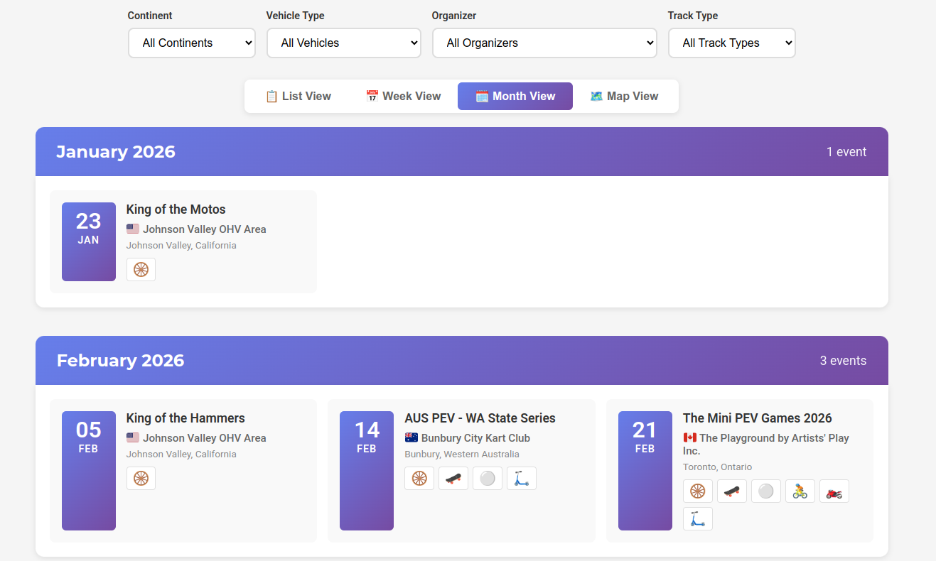 Global PEV Racing calendar - Events/Group Rides - esk8.news: DIY ...